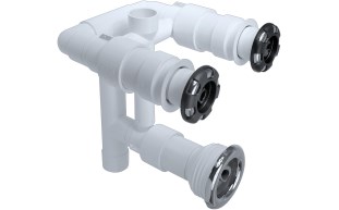 POOL360 | 9" Gunite Power Seat Kit 3-Jet Manifold for Poly and Power Storm