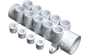 POOL360 | 10 PORT MANIFOLD 1-1/2"Sx1-1/2"SPG X 1/2"PT