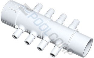 POOL360 | 8 BARB MANIFOLD, 1"Sx1"SPG W/3/8" BARBS