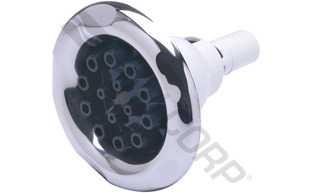 POOL360 | Black/Silver SS Power Storm Massage Jet Internal 5-Scallop Face Snap-in