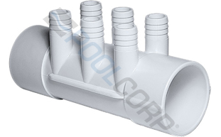 POOL360 | 2" S x 2" S x (6) 3/4" RB Ports Manifold
