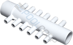 POOL360 | 1" S x 1" SPG x (12) 3/8" RB Ports Manifold